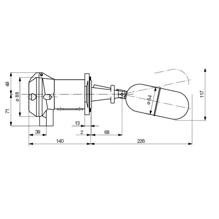 Float level switch for side mount TriMod BESTA | B0104 G2 - Marktechnical