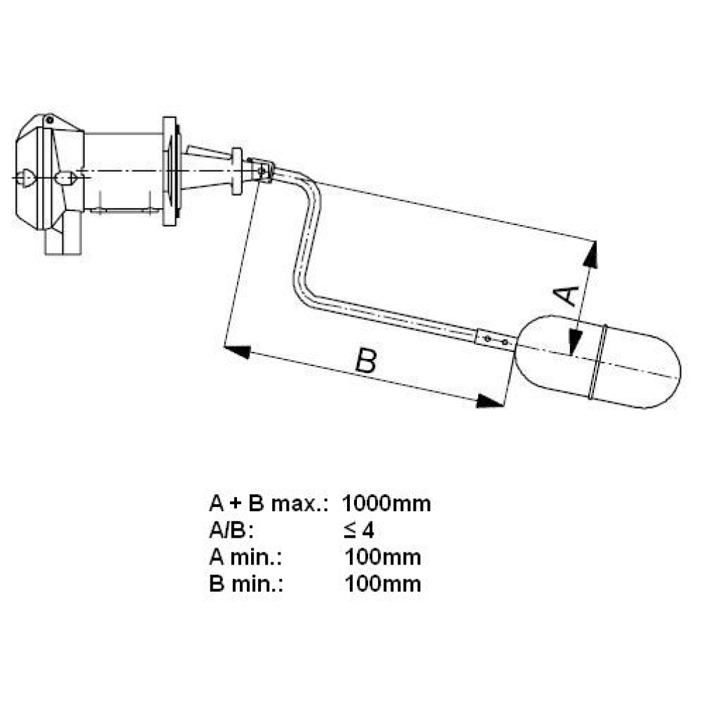 Float level switch for side mount TriMod BESTA | B0104 G2 - Marktechnical